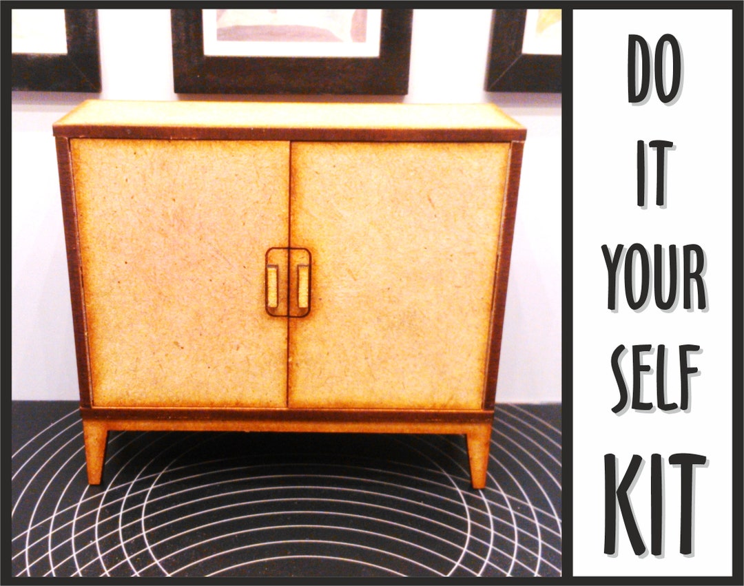 DIY Modern Cabinet Kit , 1/12 Miniature for Dollhouses - Etsy
