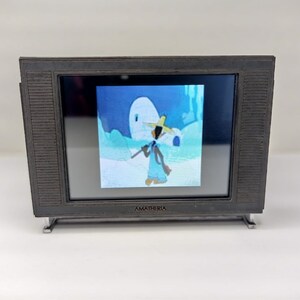 Miniature Modern Real Working TV, 1/12 Scale for Dollhouse and Roombox ...