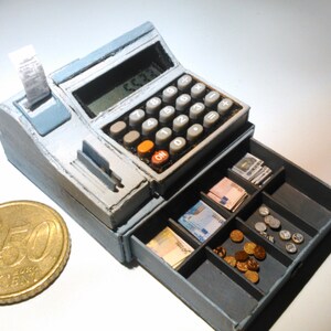 Dollhouse Miniature Working Cash Register With Money 1/12 Scale - Etsy