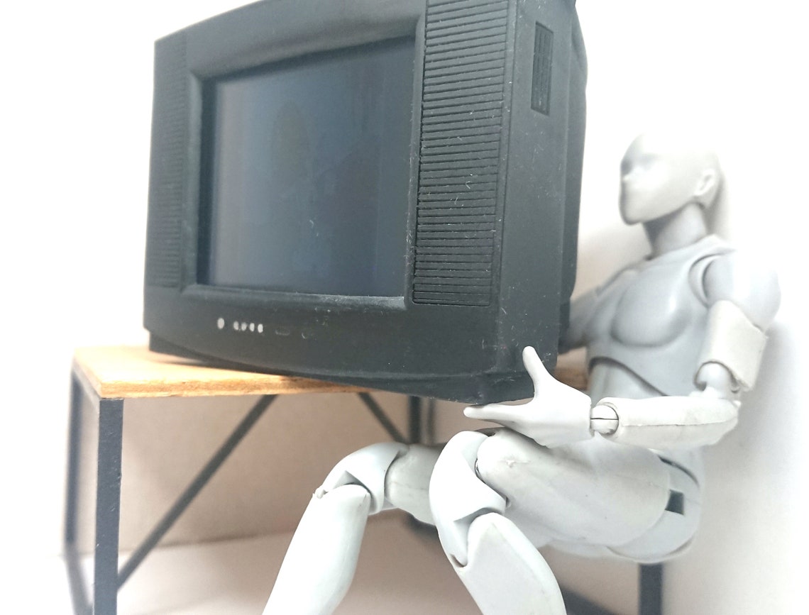 Miniature Working 90s TV 1/12 Scale for Dollhouse and | Etsy
