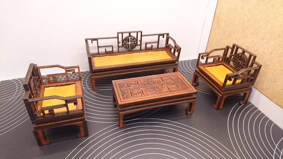 Chinese furniture living room set with 2 armchairs 1 sofa | Etsy