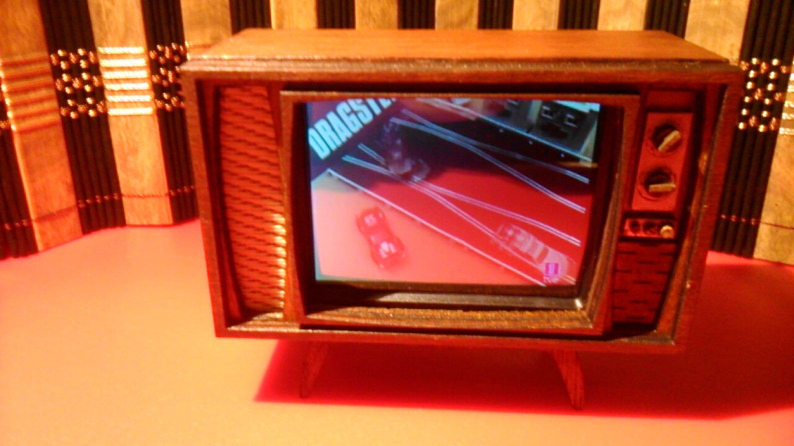 Dollhouse Miniature Working Vintage Mid Century TV 1/12 - Etsy