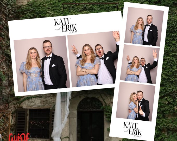 Classic Simple Elegant 2x6 Photo Strip Template for Photo Booth ...