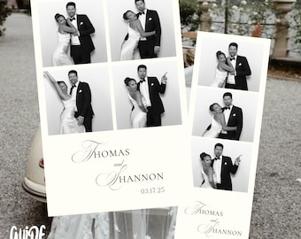 Photo Booth Wedding Strip Template 2x6 and 4x6. Modern Minimalist ...