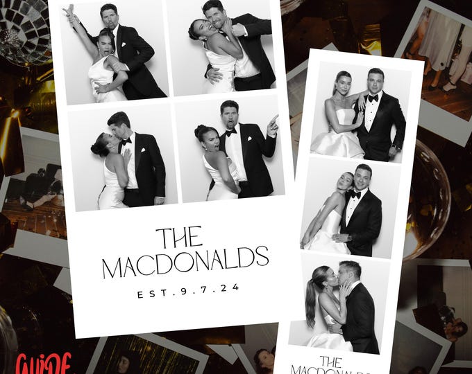 Classic Simple Elegant 2x6 Photo Strip Template for Photo Booth ...
