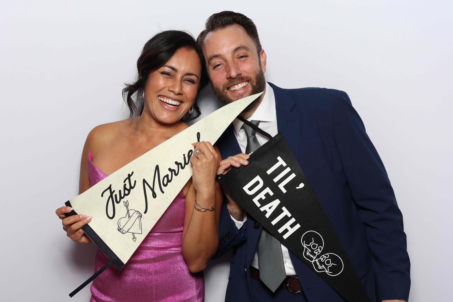 Just Married Wedding Pennant - Photo Booth Prop - Etsy