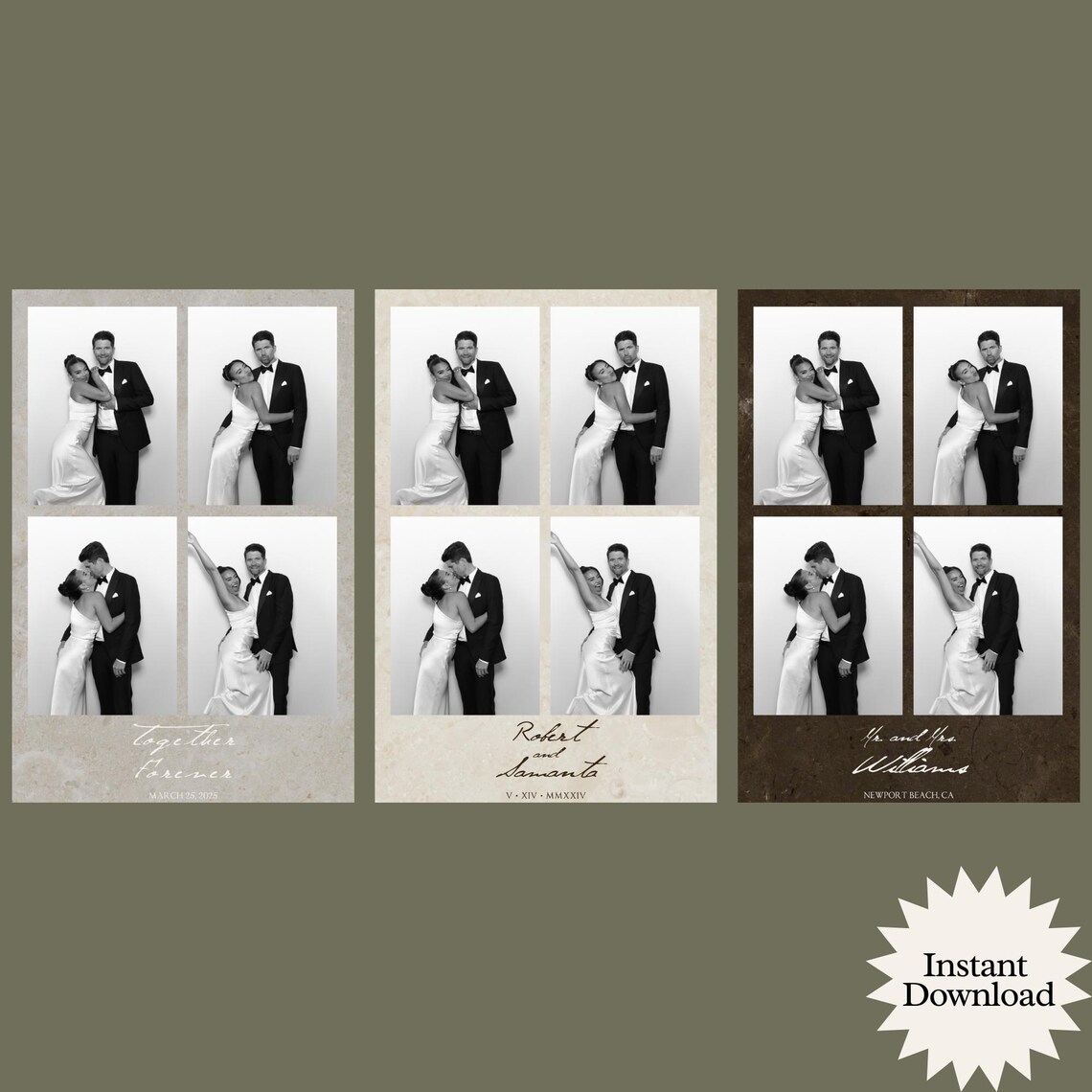 Photo Booth Wedding Template 2x6 and 4x6, Editable Template, Photo ...
