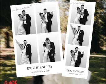 Photo Booth Wedding Strip Template 2x6 and 4x6. Modern Minimalist ...