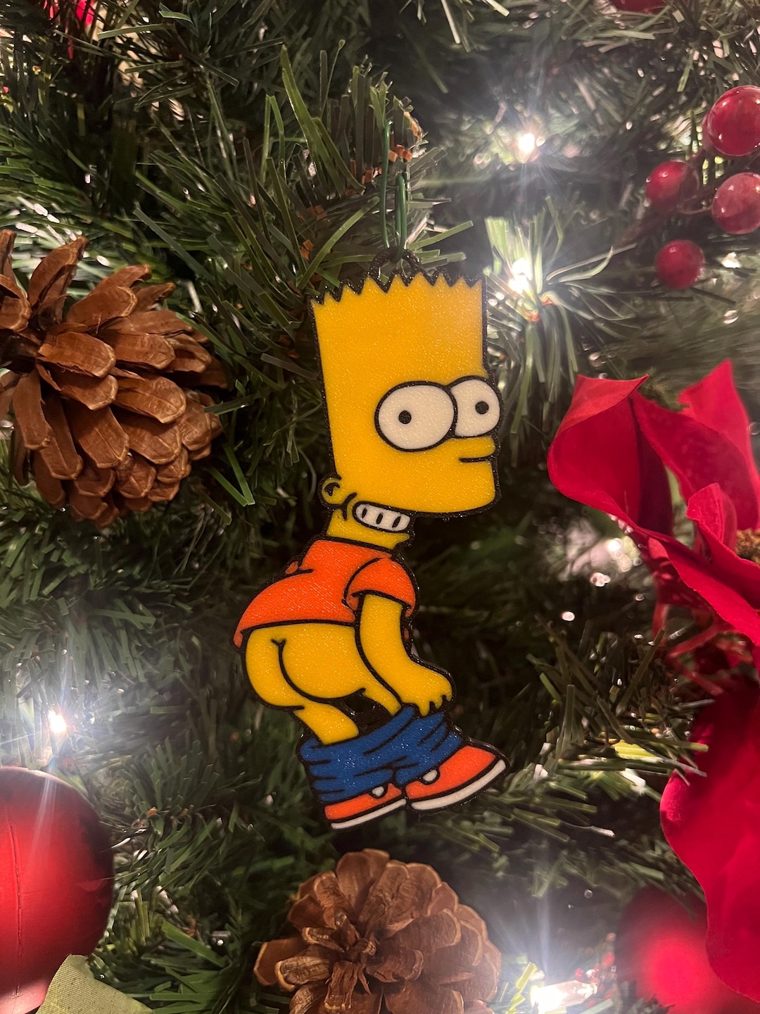Bart Simpson Mooning Ornament | Christmas | Funny | Meme | Detailed - Etsy