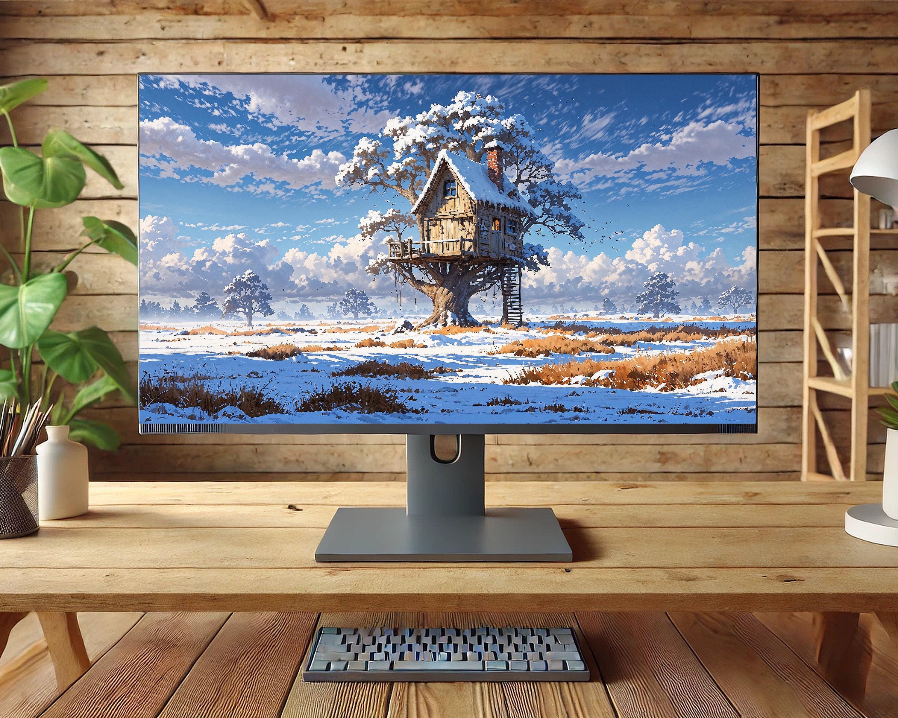 Treehouse Seasons Oak Forest Cozy Rustic Aesthetic Wallpaper Set 5 ...