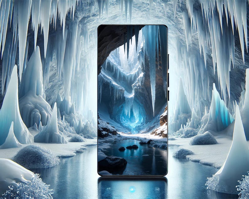 Winter Cabin Digital Art Frozen Lake & Scenic Mountains Wallpaper Snowy ...