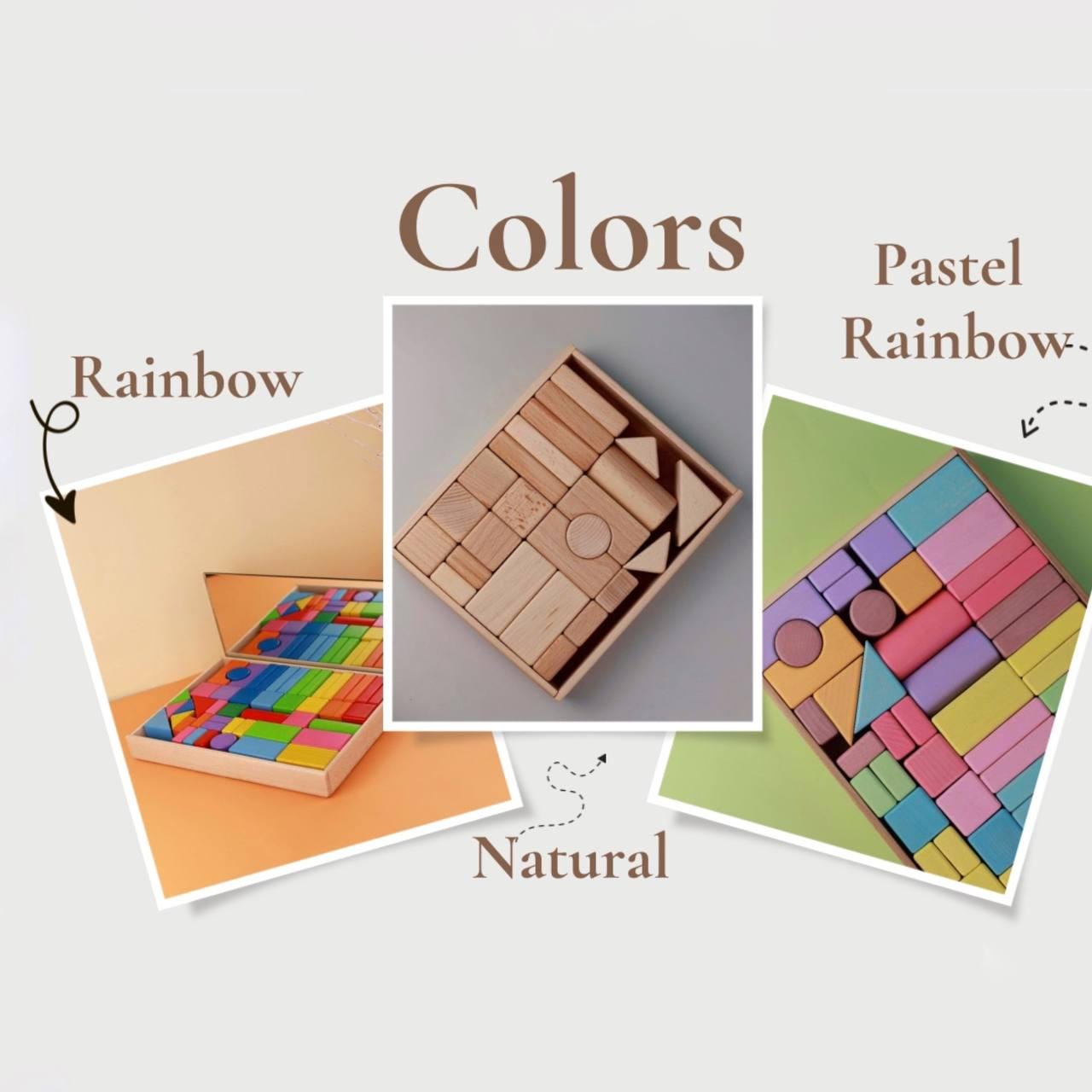 Wooden Building Blocks Set 48 Pcs | Montessori Toys for Kids | Colorful ...