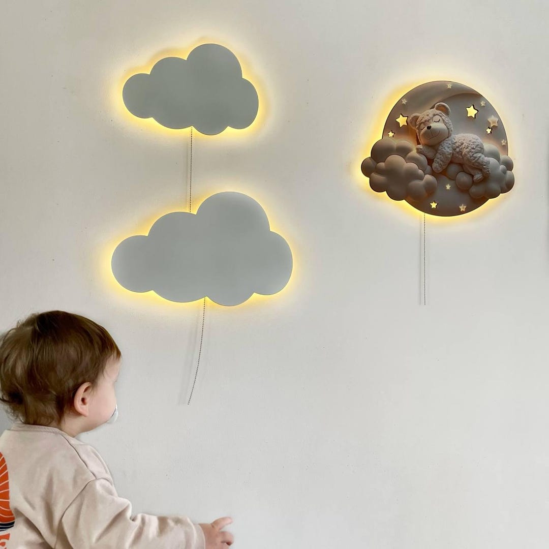 Moon Nightlight for Baby, Baby Room Lighting, Nursery Wall Lighting ...