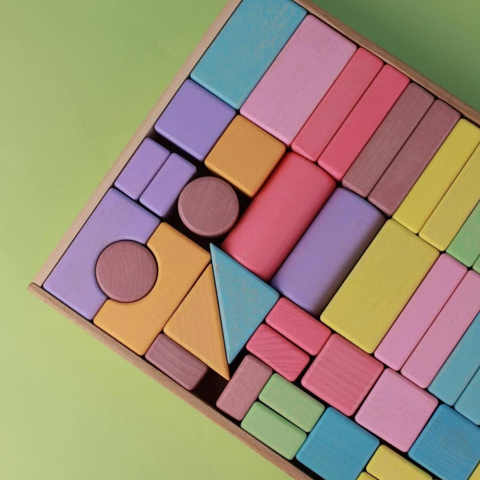 Wooden Building Blocks Set 48 Pcs | Montessori Toys for Kids | Colorful ...
