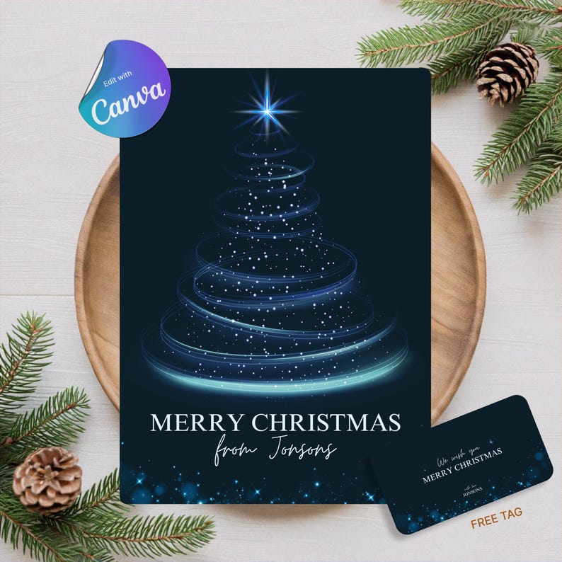 Merry Christmas Card - DIGITAL Download - Beautiful Printable Christmas ...