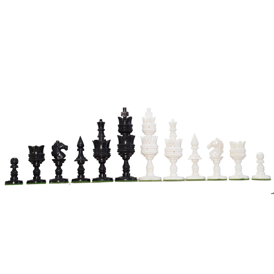 Lotus Camel Bone Chess Set - Pre-staunton Series (king 3.75") Collector ...