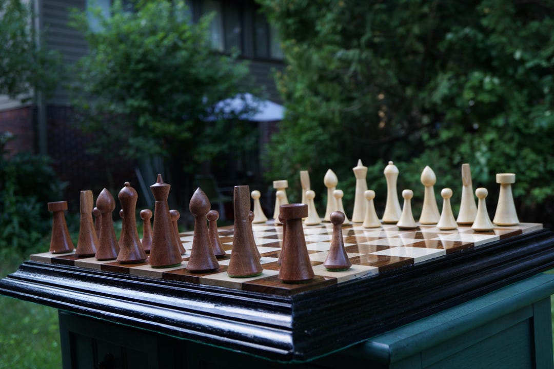 Chess Set | Hermann Ohme Minimalist Series Weighted Golden Rosewood ...