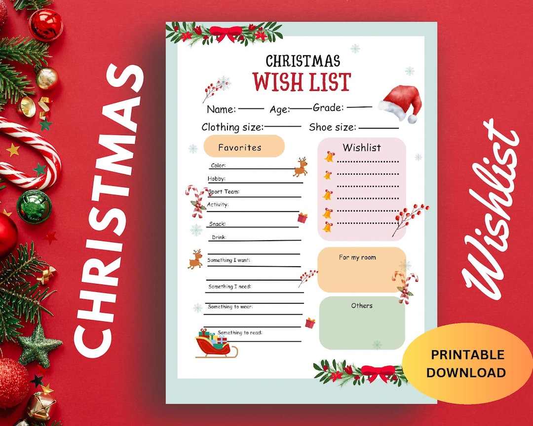 Editable Christmas Wish List Printable | Kids Christmas Wish List to ...