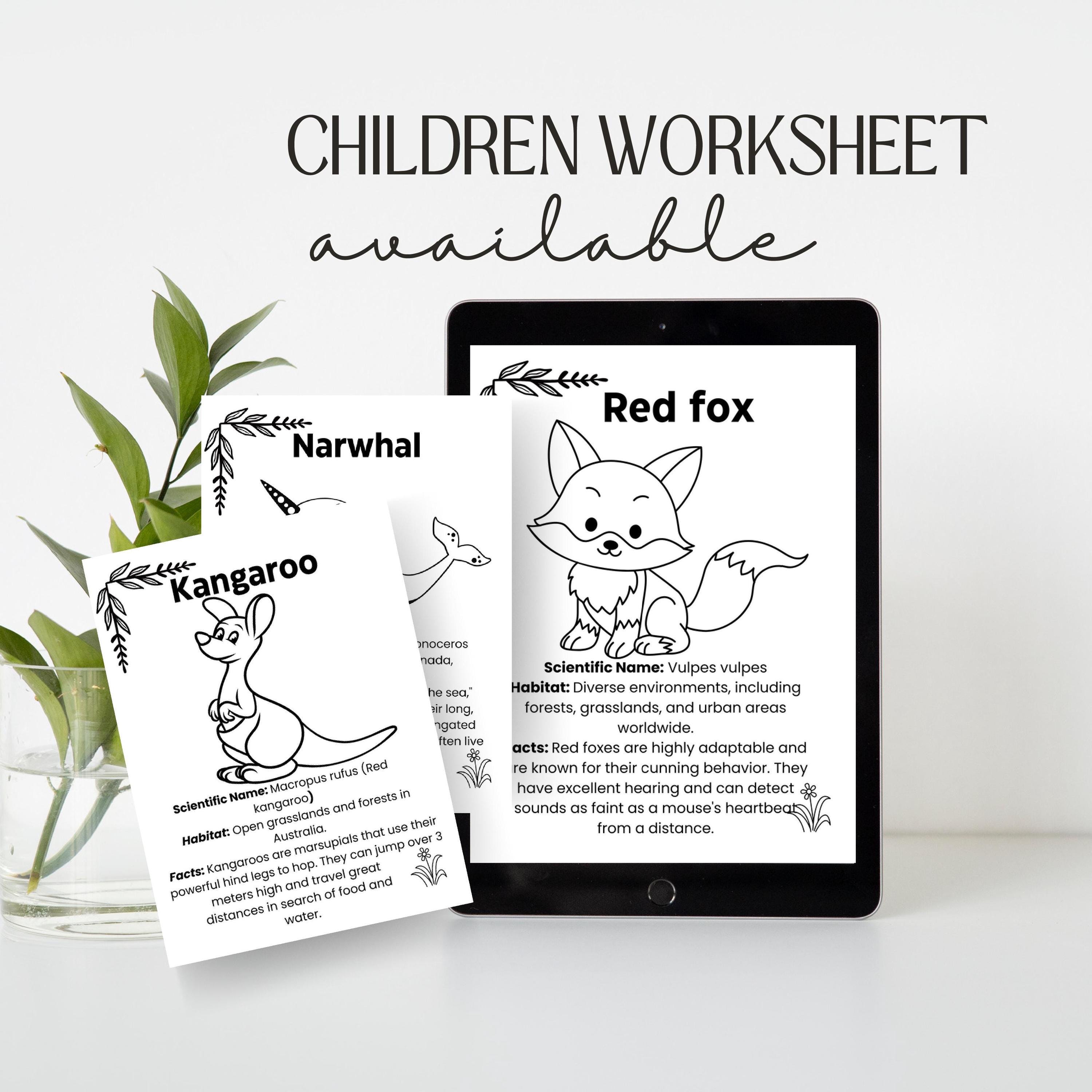 Educational Animal Fact Worksheets; From Lion to Elephant to More ...