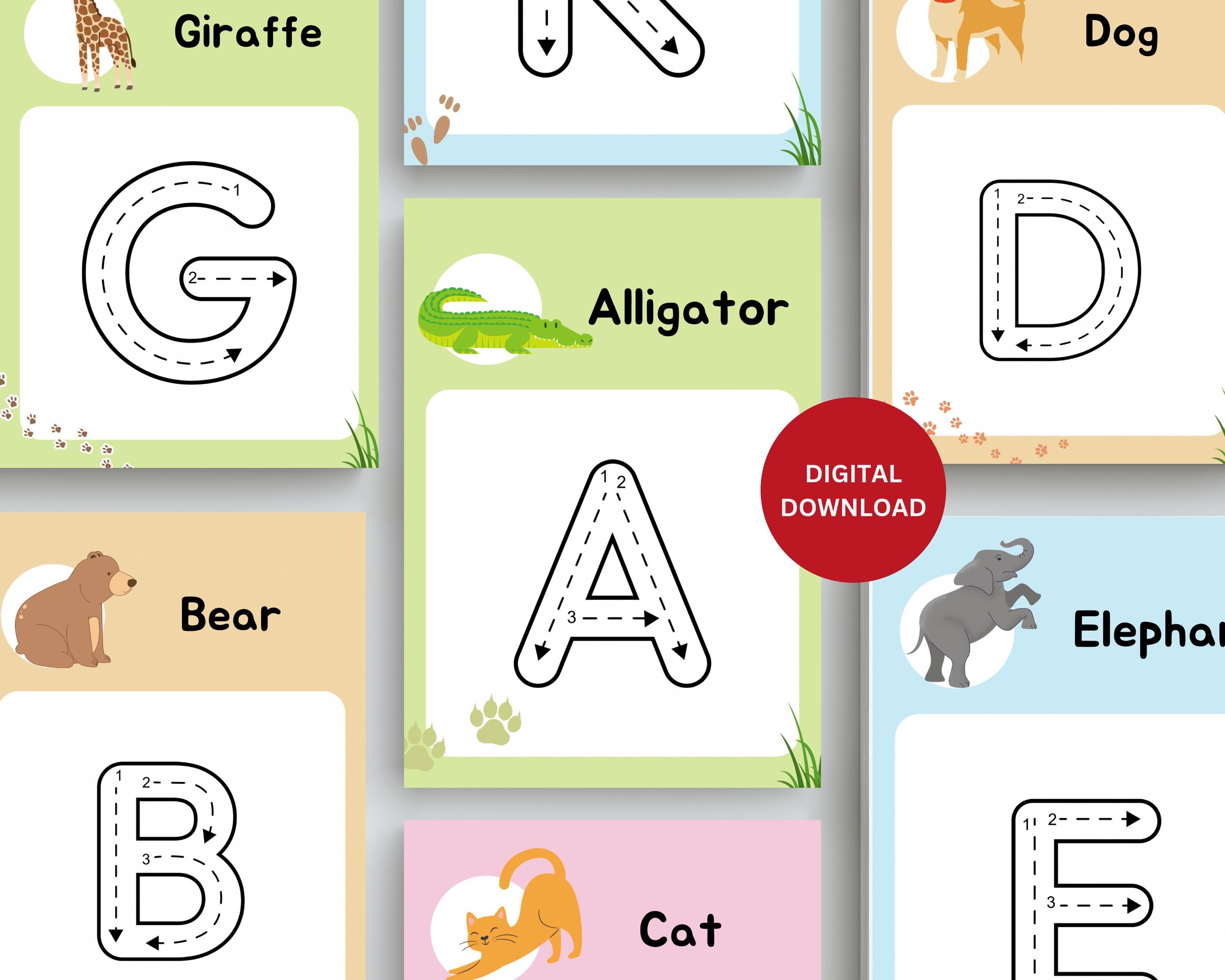 Printable Alphabet Uppercase Colorful Tracing Activity Workbook | Fun ...