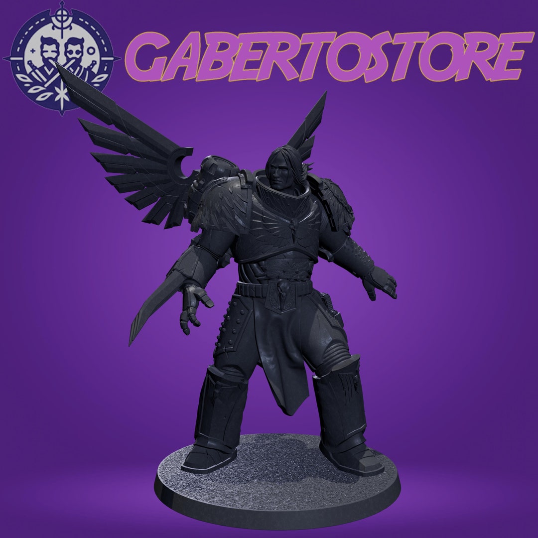Custom 3D Miniature Black Army Raven Commander 120mm Official Game ...