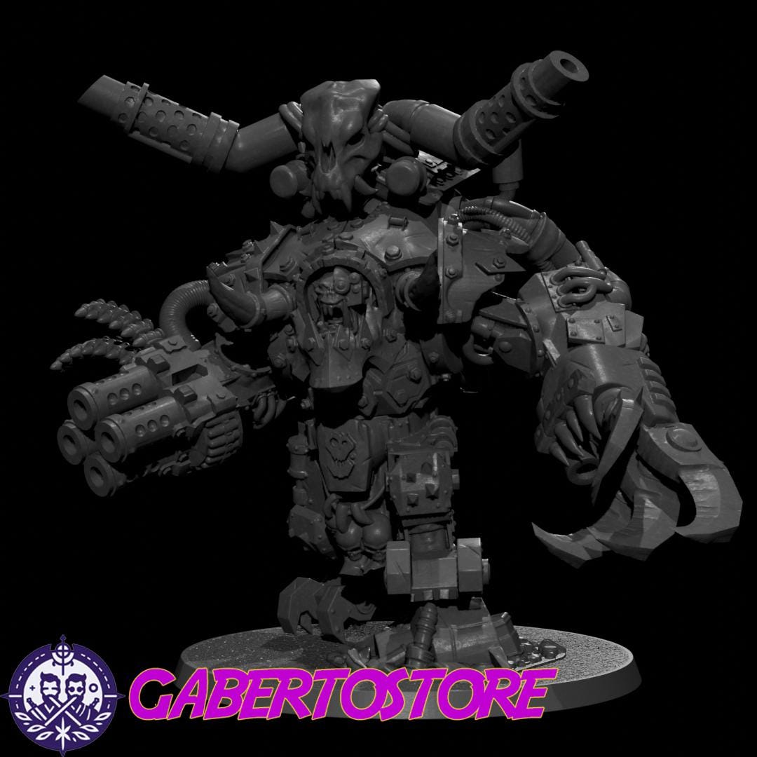 Ork Warboss Custom 3D Printed Miniature, Official Game Scale 80 Mm - Etsy