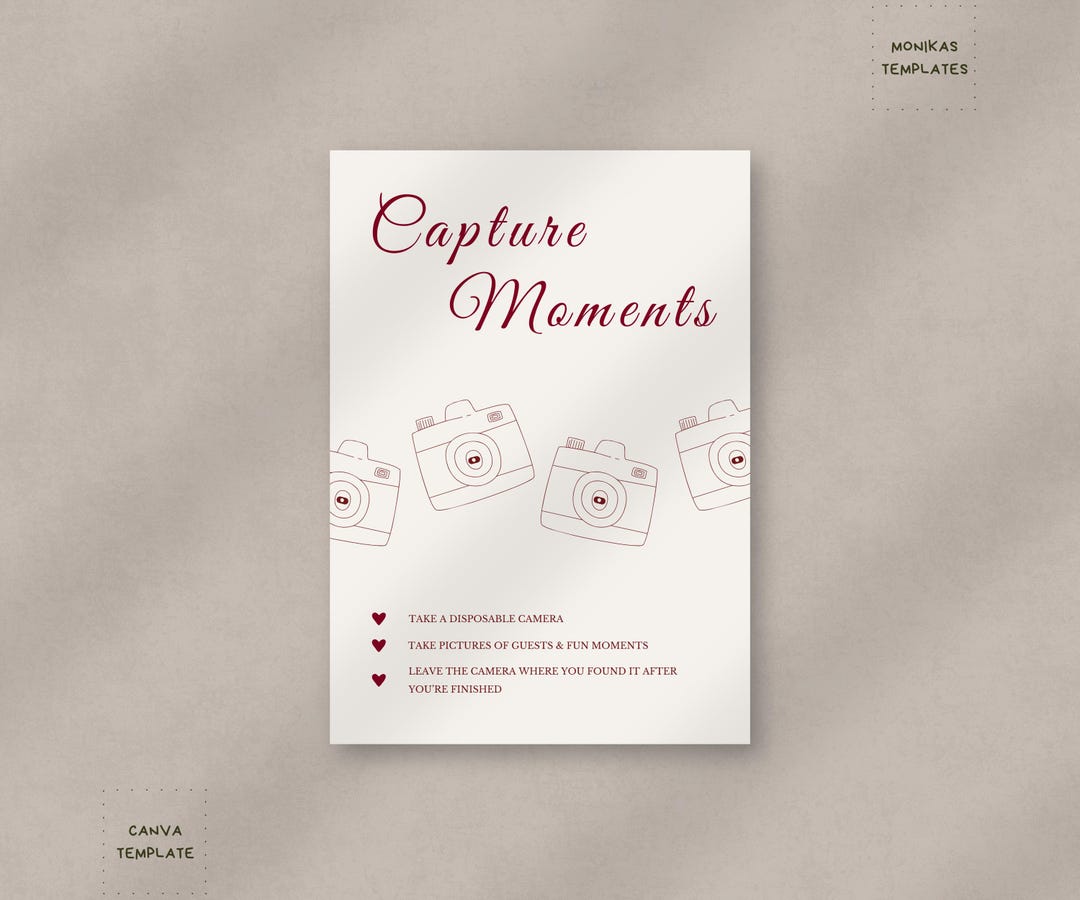 Printable Wedding Photo Table Sign for Memorable Wedding Moments ...