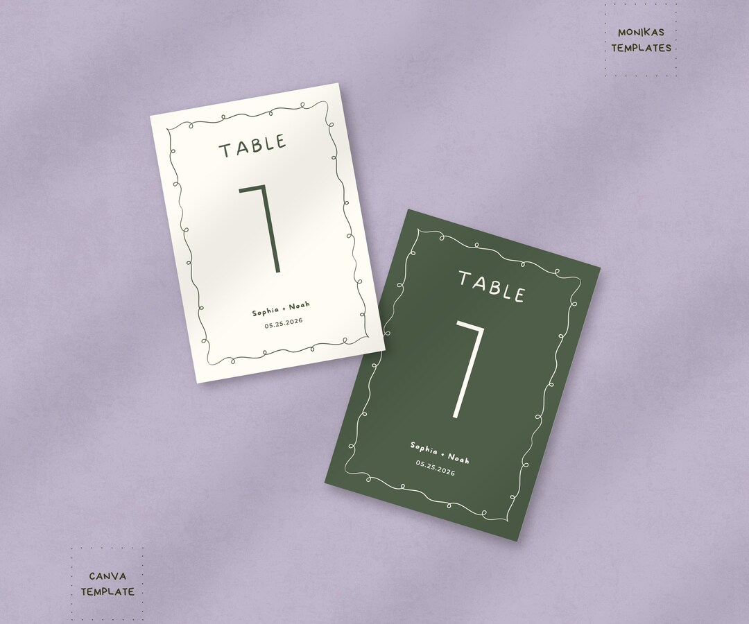 Customizable Table Number Template Editable Table Number Canva Design ...