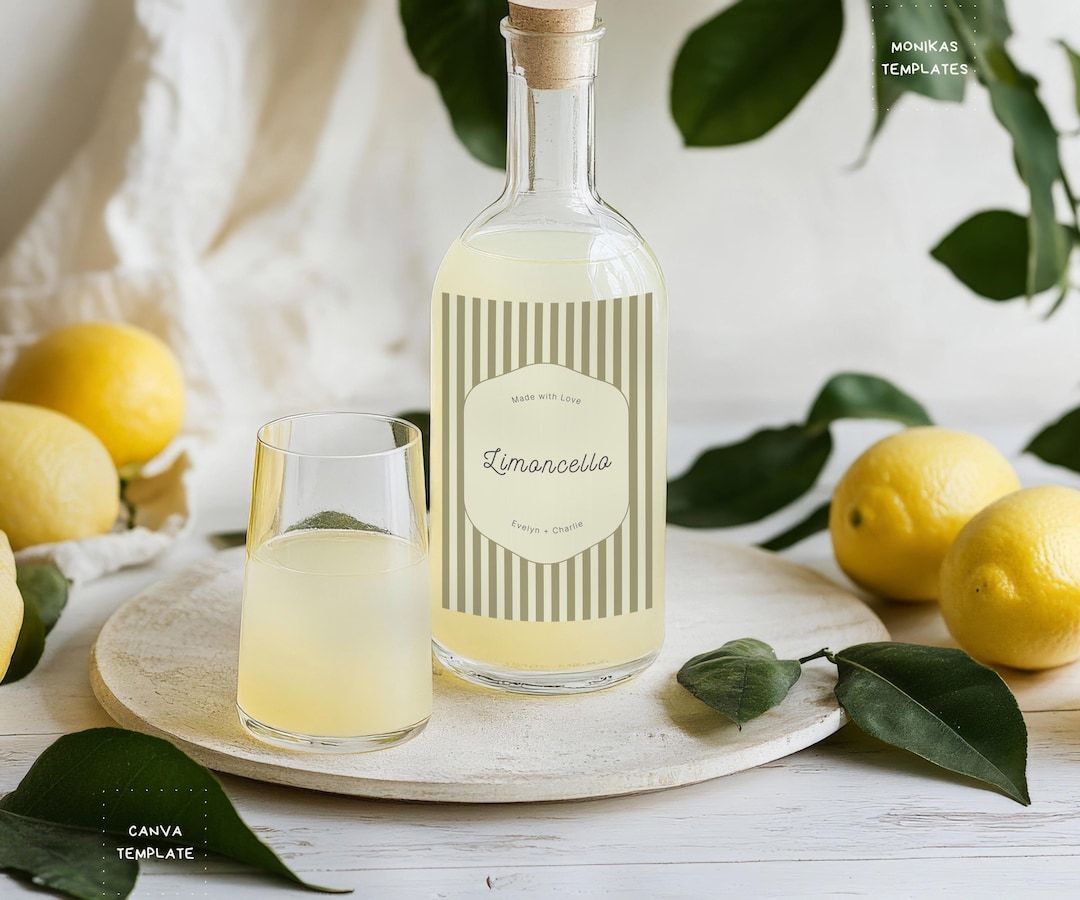 Limoncello Bottle Label Template – Editable Canva, Printable ...