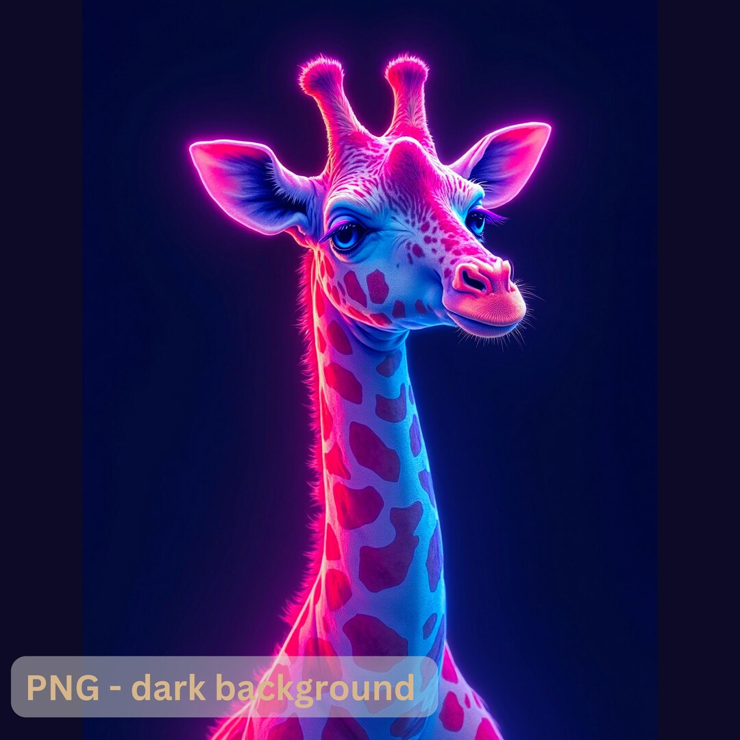 Neon Giraffe Png, Urban Graphic Sublimation Design, Aesthetic Animal ...