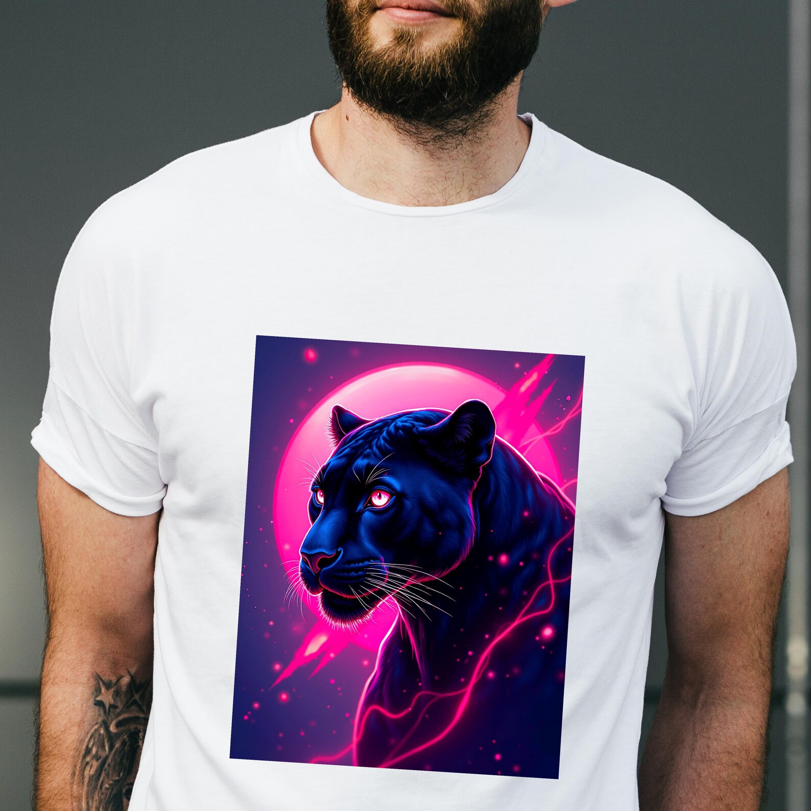 Neon Colorful Panther Png, Urban Graphic Sublimation Design, Aesthetic ...