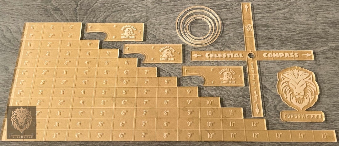 Forgehonor Premium Tabletop Gaming Measurement Tool Set - Acrylic ...