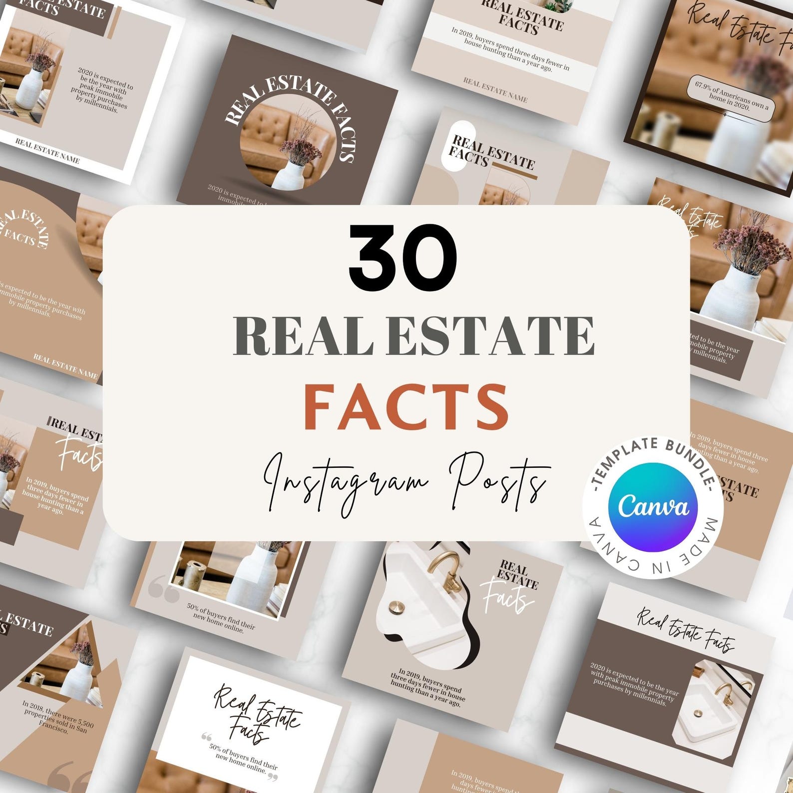 30 Real Estate Facts Social Media Posts, Realtor Instagram Templates ...