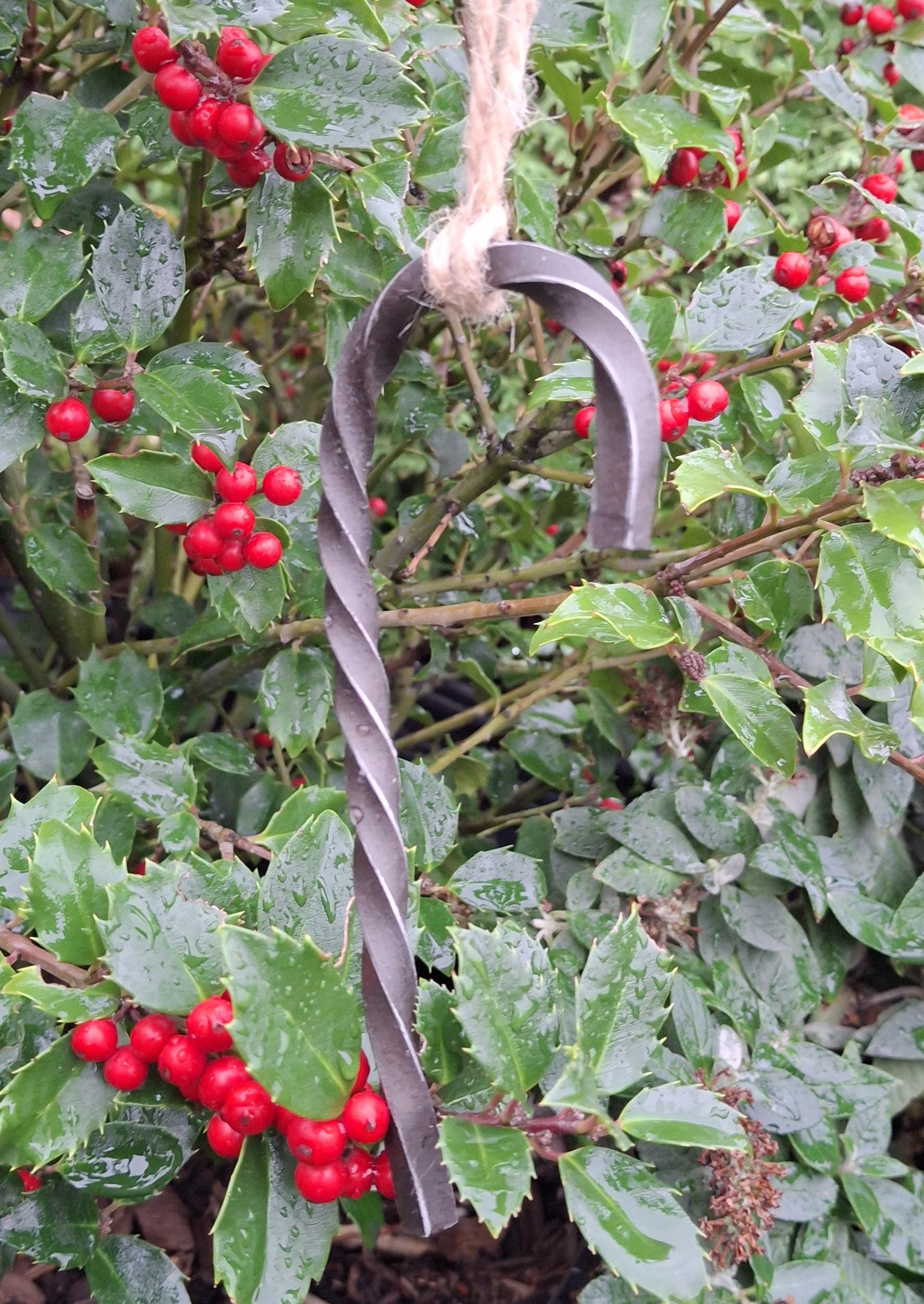 Hand Forged Christmas Ornaments, Steel Candy Cane - Etsy