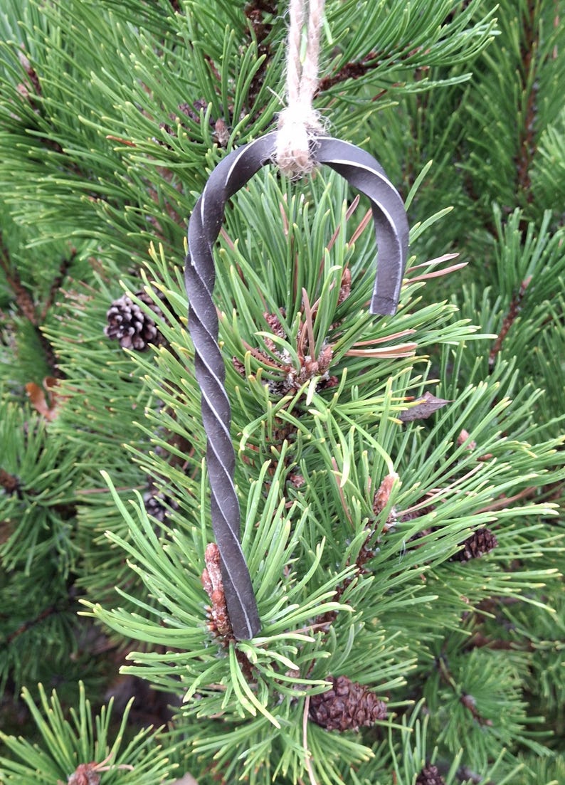 Hand Forged Christmas Ornaments, Steel Candy Cane - Etsy