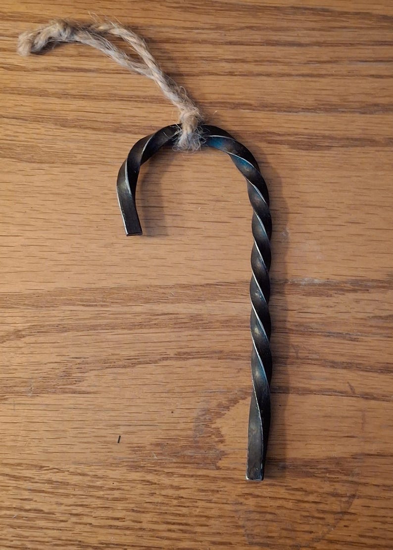 Hand Forged Christmas Ornaments, Steel Candy Cane - Etsy