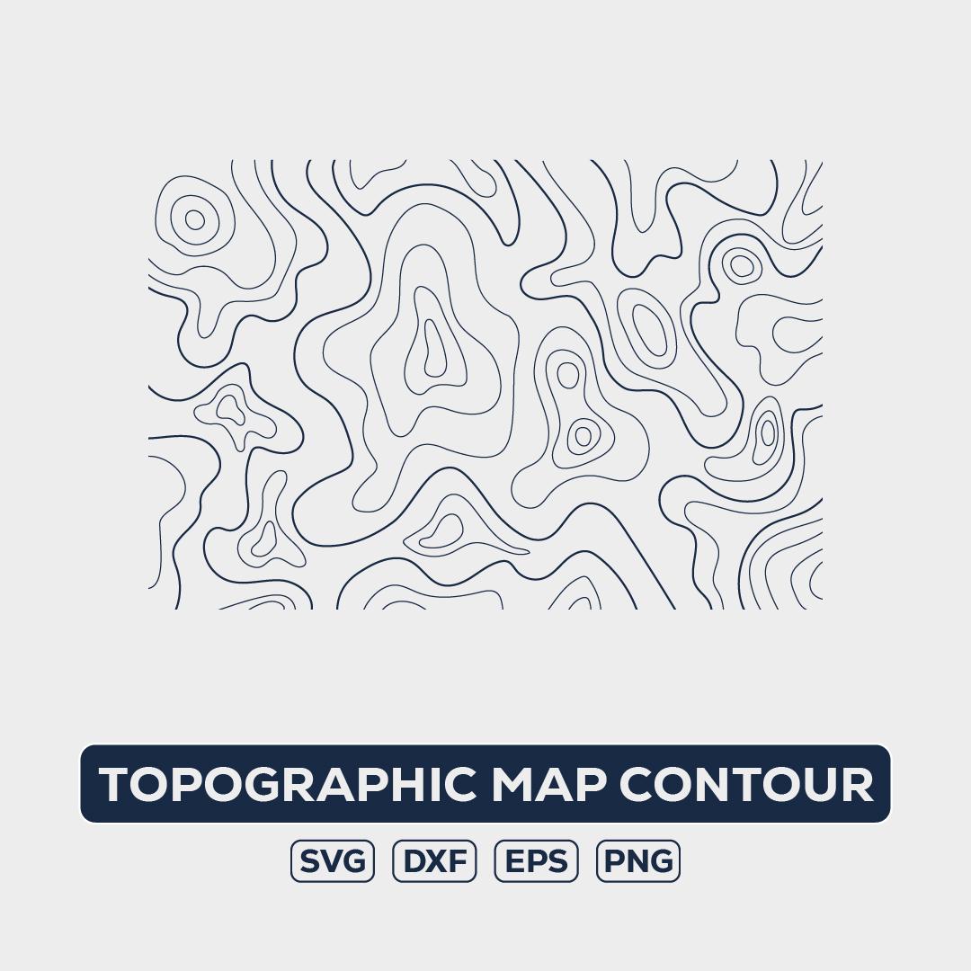 Topographic Map Contour Design Svg Dxf Eps Png for Laser Cutting ...