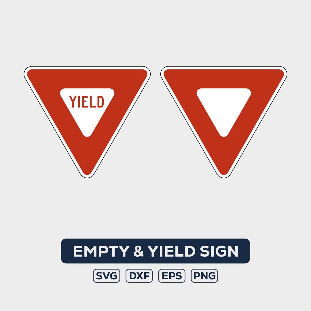 Empty Yield Sign SVG File, Customizable Traffic Warning Sign Template ...