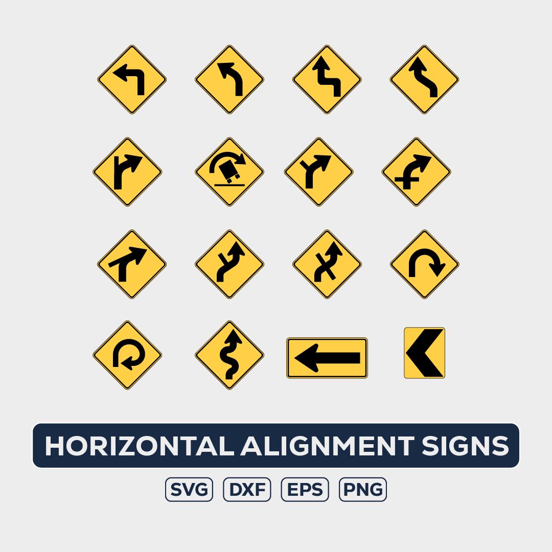 Horizontal Alignment Signs Svg, Dxf, Eps, Png Formats Traffic Control ...