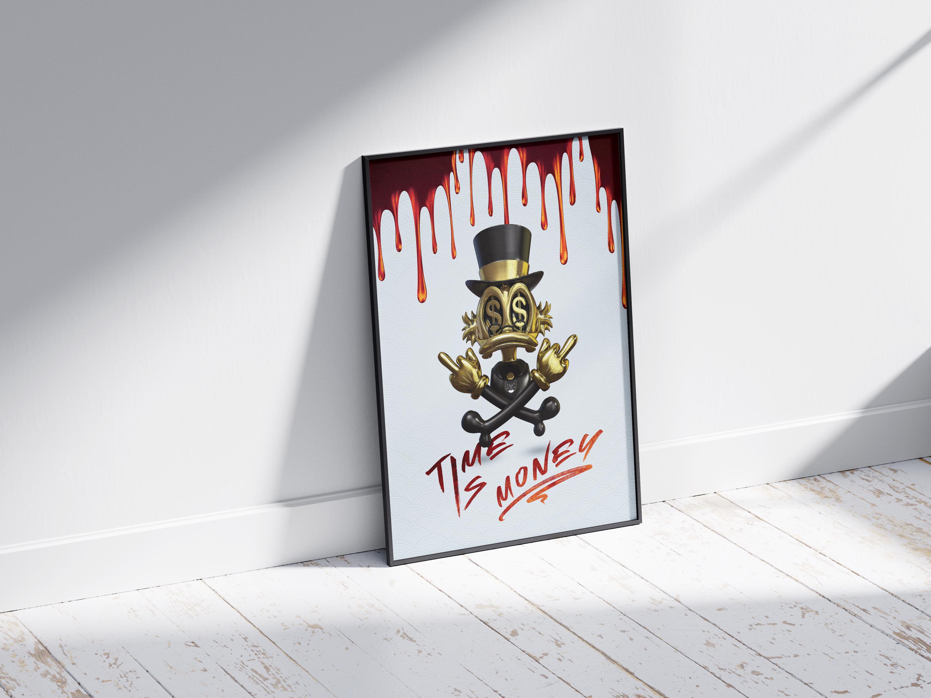 Scrooge Mcduck Portrait Poster - Time is Money, Fun Artwork to Brighten ...