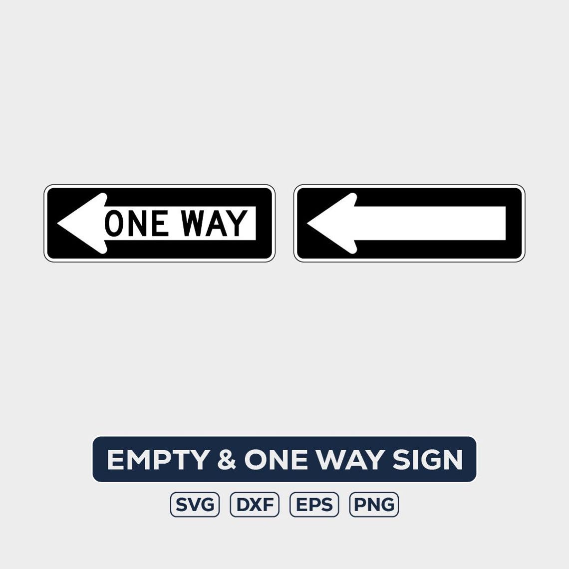 Empty One Way Sign SVG File, Customizable Traffic Warning Sign Template ...