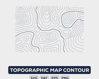 Topographic Map Contour Design Svg Dxf Eps Png for Laser Cutting ...