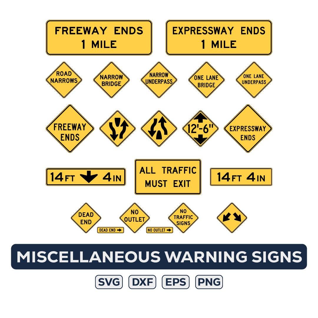 Miscellaneous Warning Signs | Svg, Dxf, Eps, Png Formats | Traffic ...