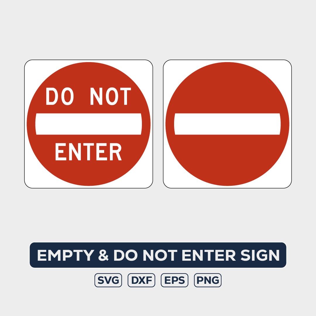 Empty Do Not Enter Sign SVG File, Customizable Traffic Safety Sign, DIY ...