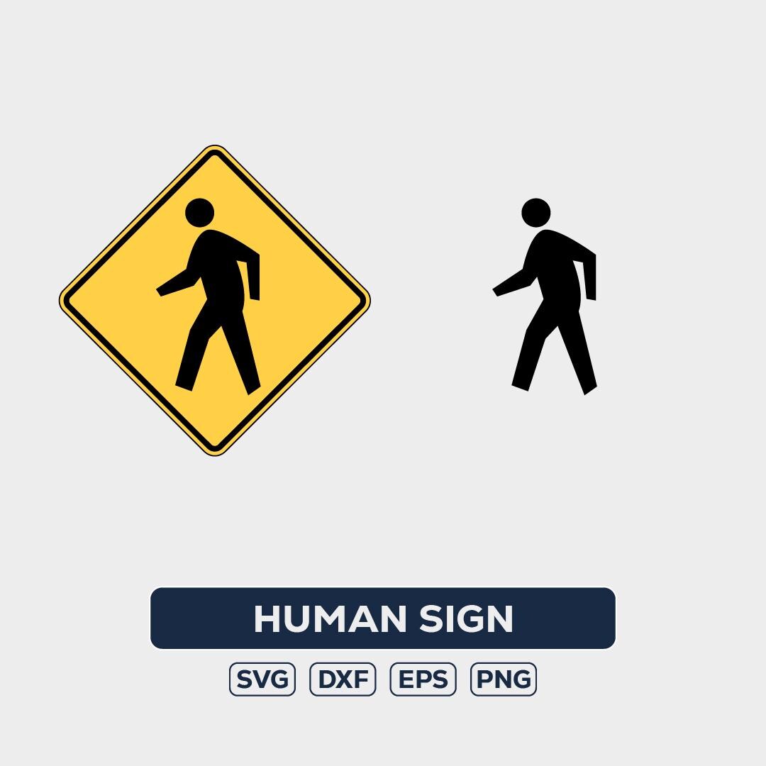 Human Sign SVG File, Pedestrian Crossing Traffic Sign, Safety Sign ...