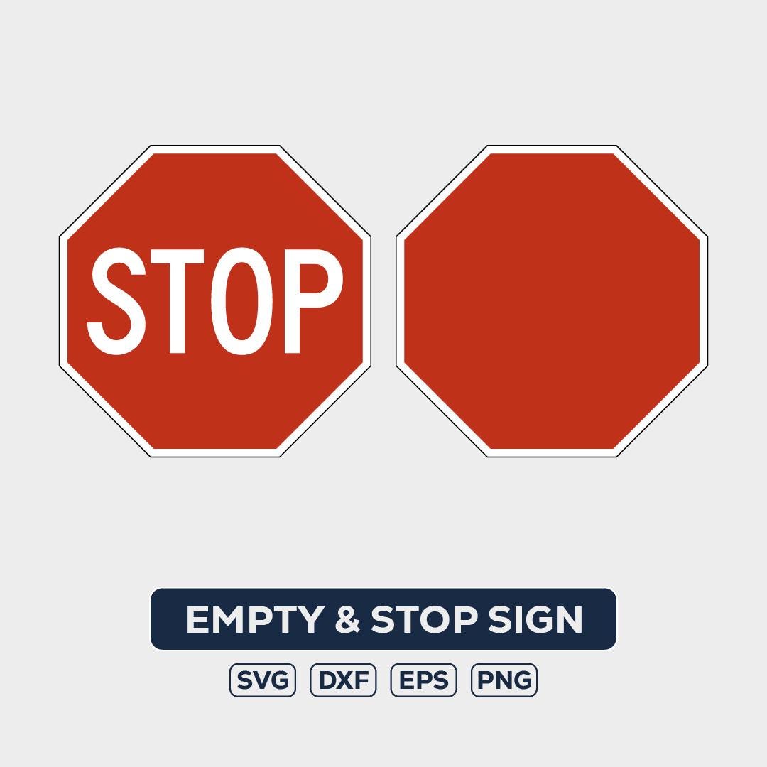 Empty Stop Sign SVG File, Customizable Traffic Sign Template, DIY ...