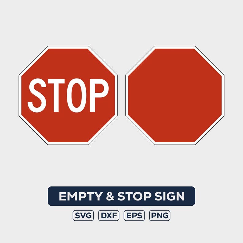 Empty Stop Sign SVG File, Customizable Traffic Sign Template, DIY ...