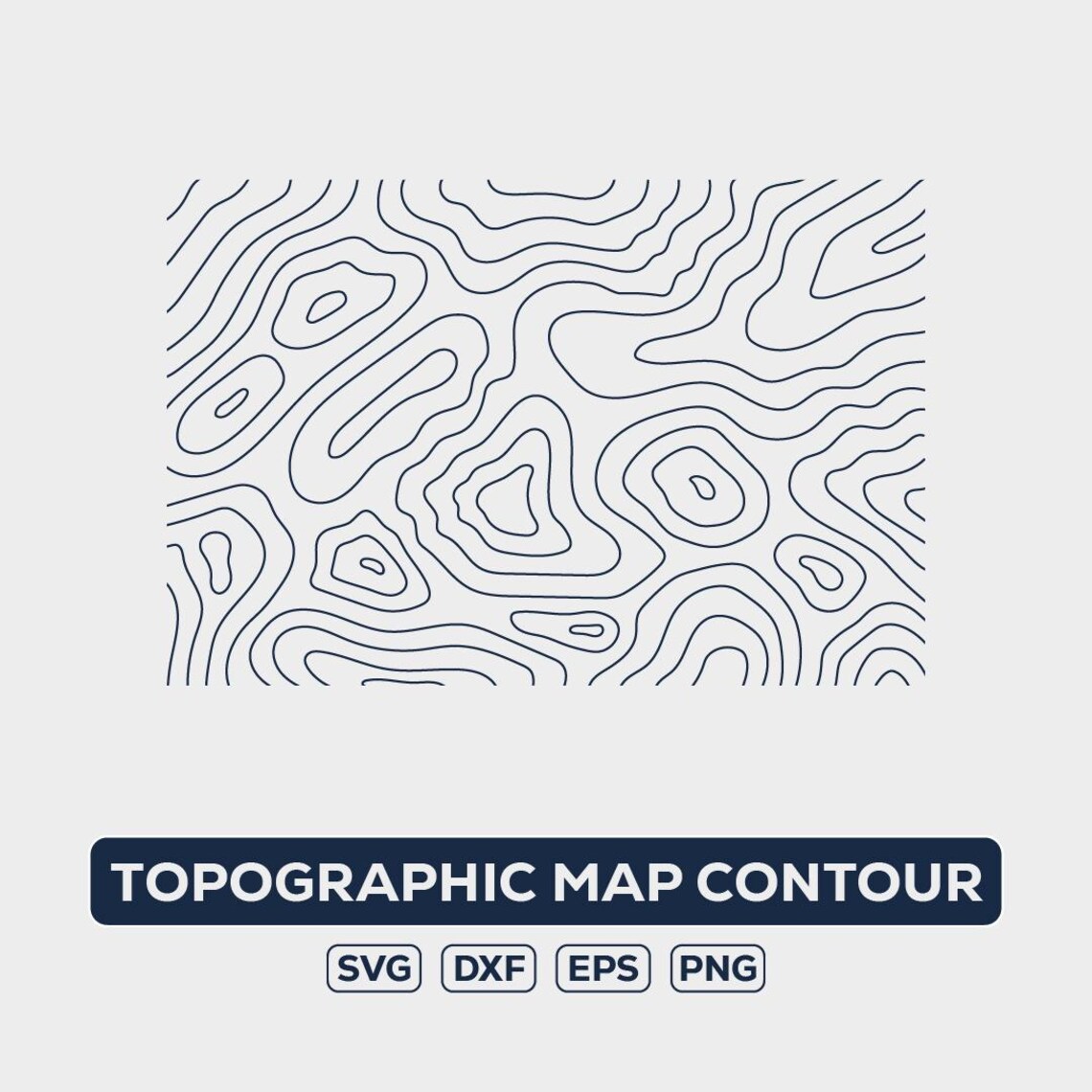 Topographic Line Art Map Svg Dxf Png Eps for Cricut Projects, Laser ...
