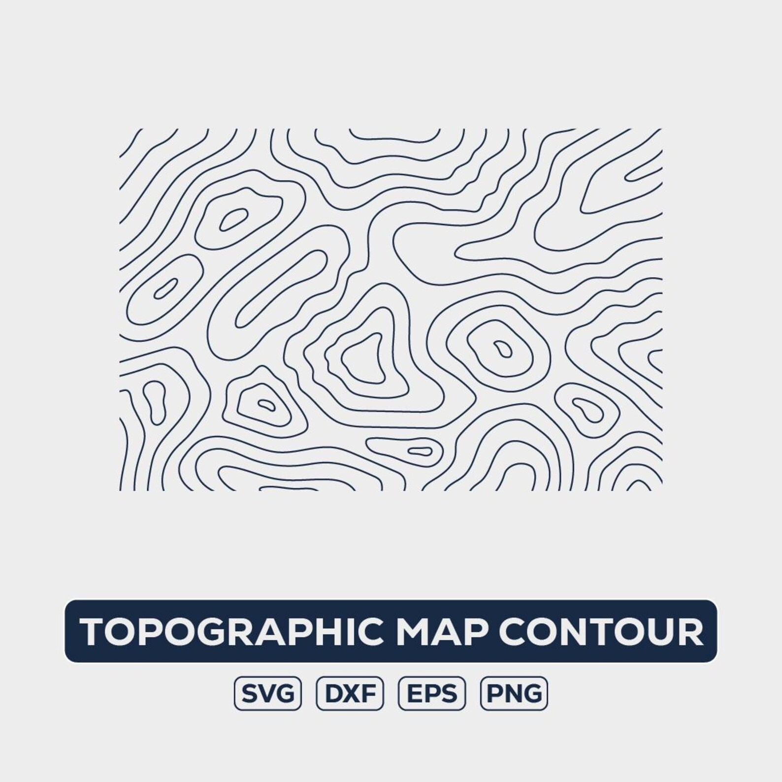 Topographic Line Art Map Svg Dxf Png Eps for Cricut Projects, Laser ...