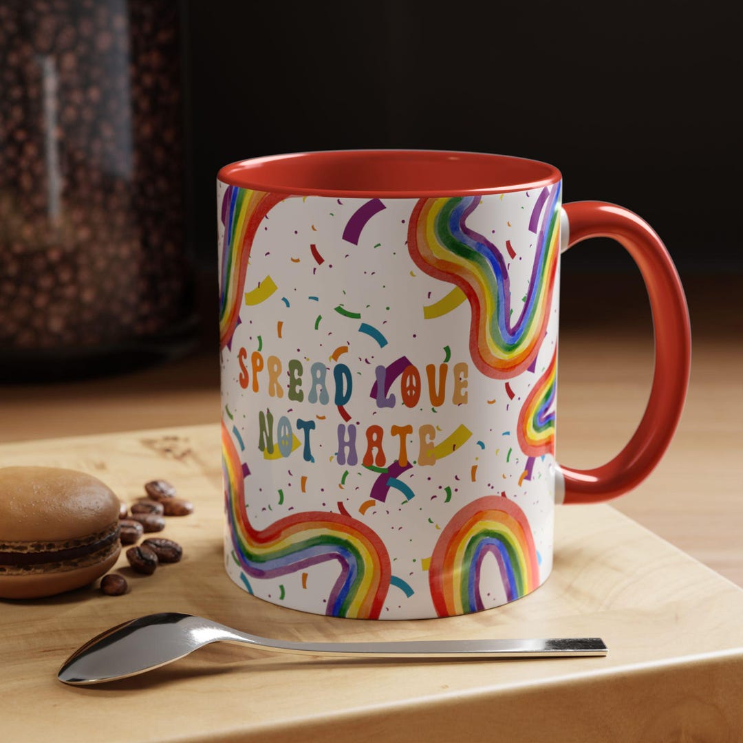 Lgbt Coffee Mug, Love Wins Rainbow Pride, Equality Tea Cup, Queer ...